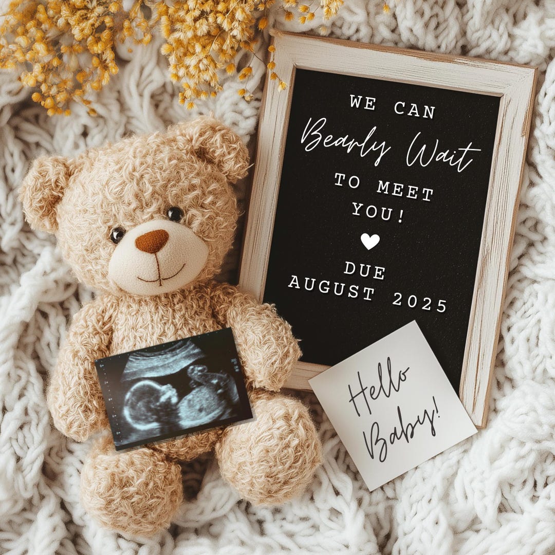Gender Neutral Boho Pregnancy Announcement Digital Baby Announcement ...