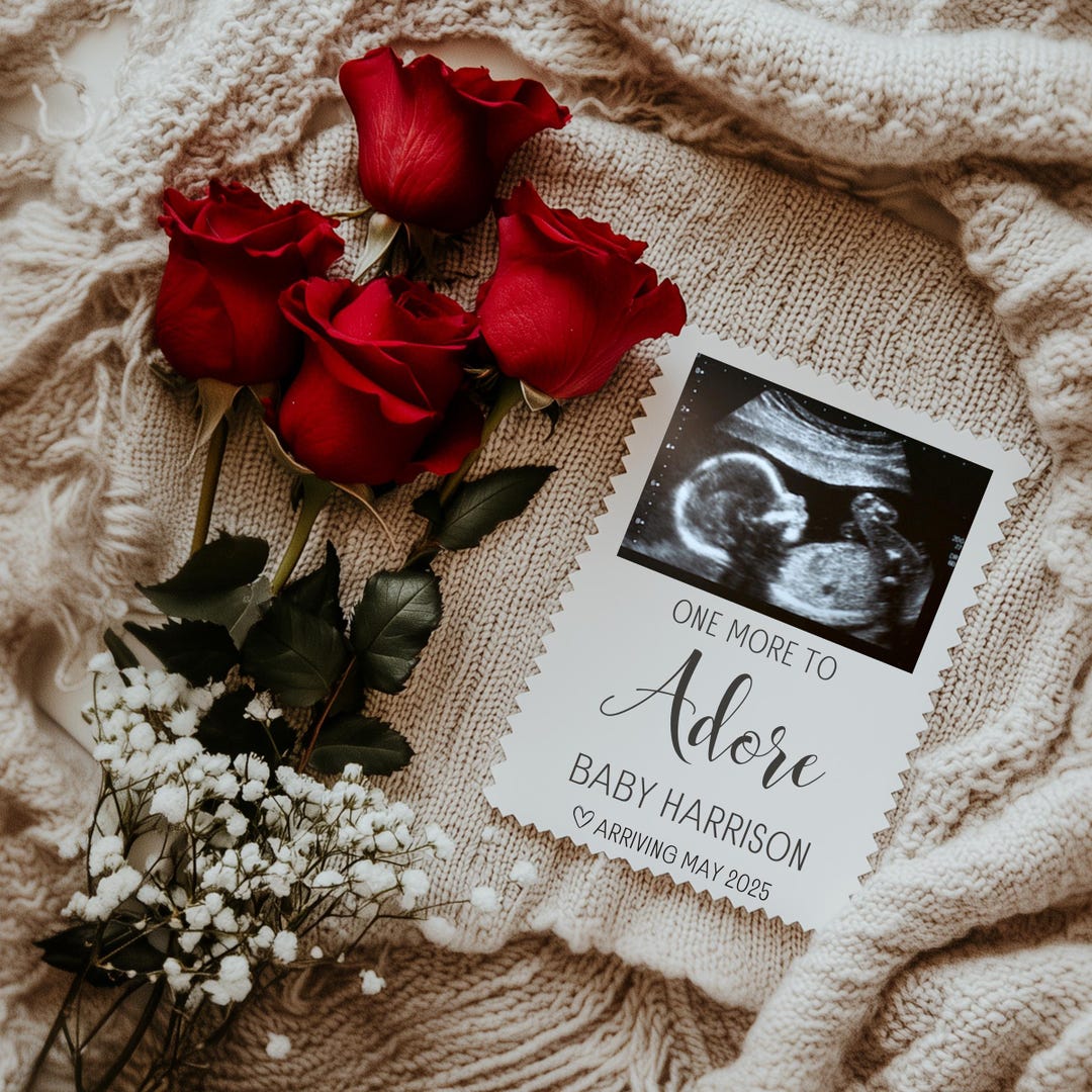 One More to Adore Baby Announcement Cute Pregnancy Announcement ...