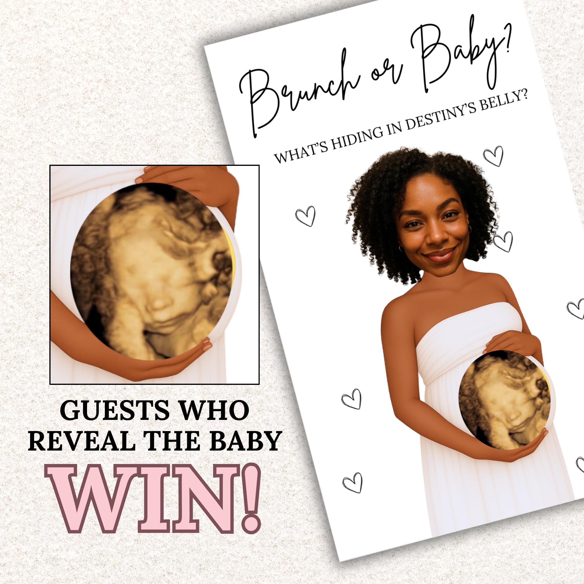 Funny Custom Baby Shower Scratch off Game Brunch or Baby? Baby Shower ...