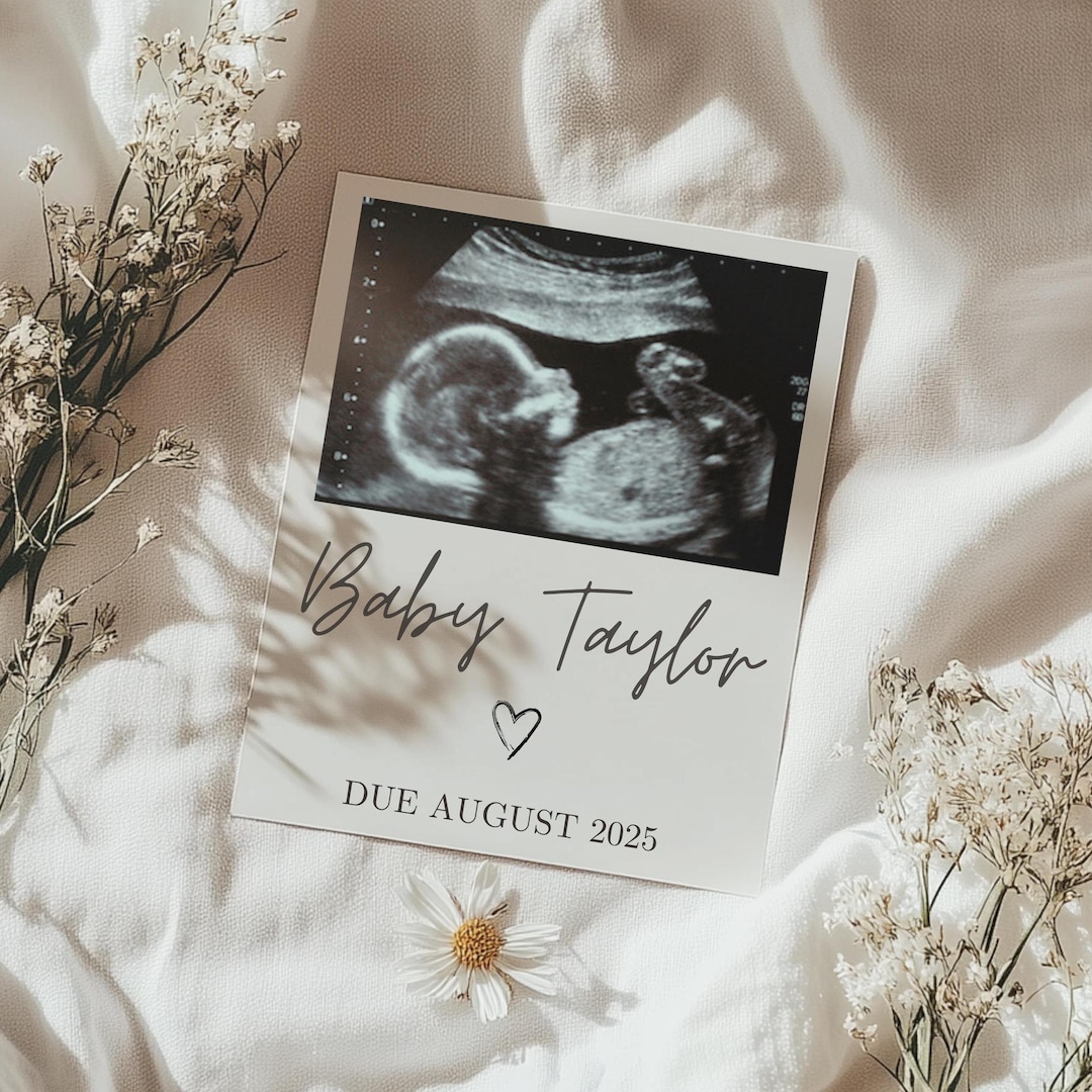 Boho Flower Pregnancy Announcement Template Simple Baby Digital ...