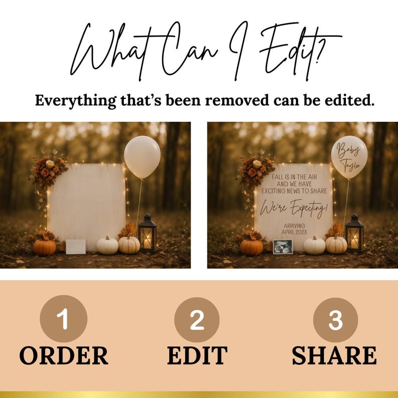 Fall Pregnancy Announcement Digital Social Media Baby Announcement ...