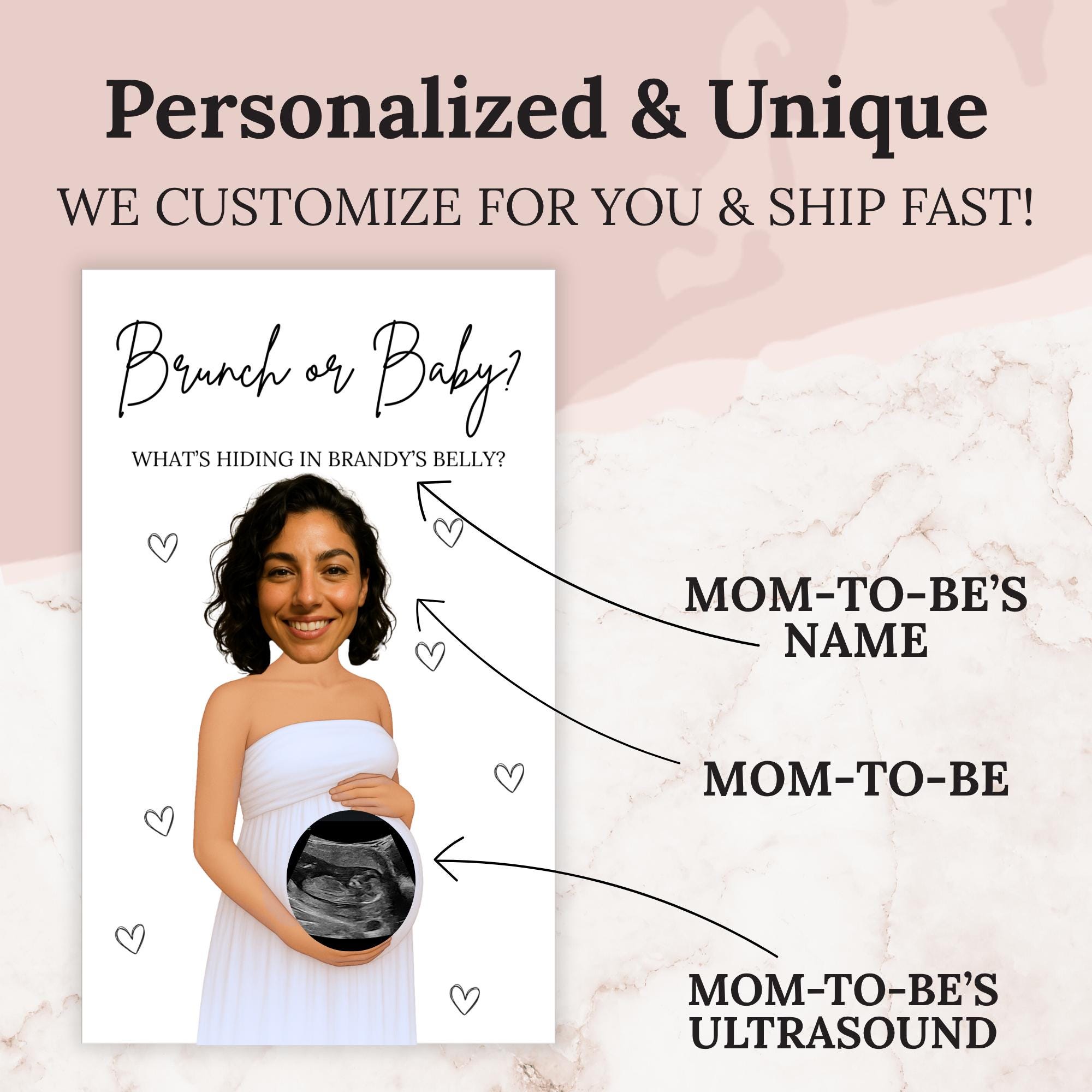 Funny Custom Baby Shower Scratch off Game Brunch or Baby? Baby Shower ...
