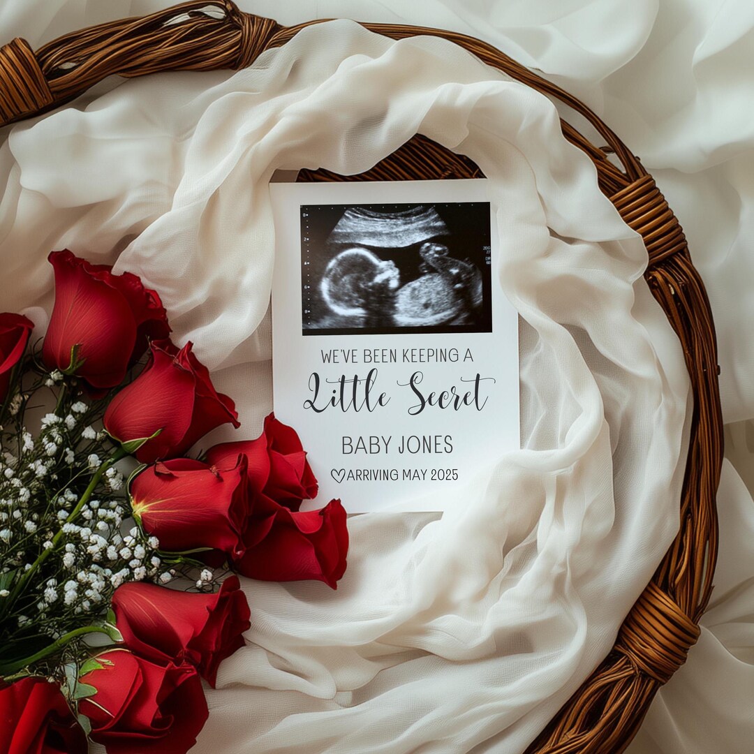 Keeping A Little Secret Pregnancy Announcement Template Simple ...