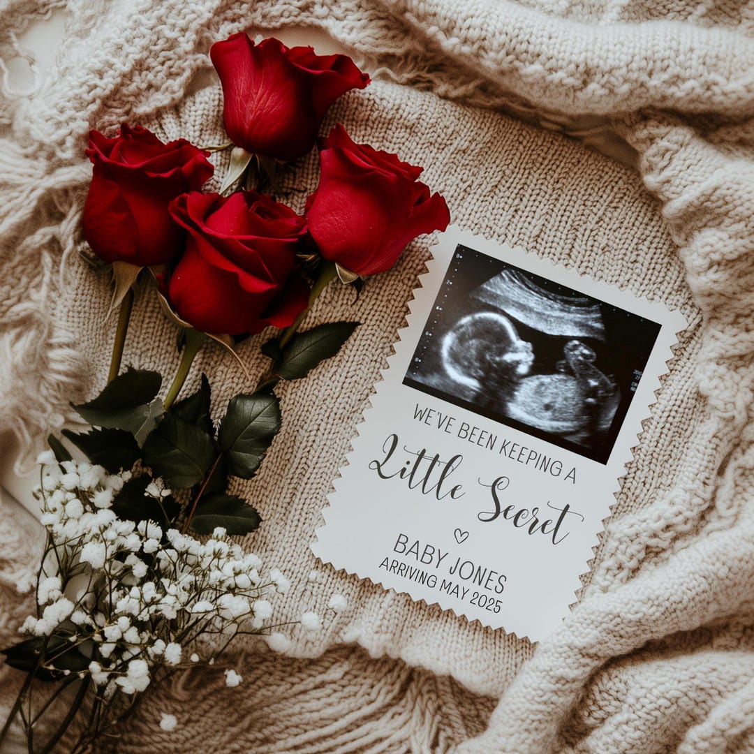 Keeping A Little Secret Pregnancy Announcement Template Simple ...