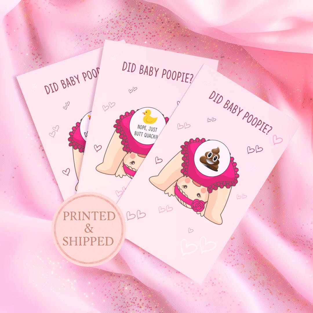 Funny Girl Baby Shower Scratch off Game Cards Did Baby Poopie Baby ...