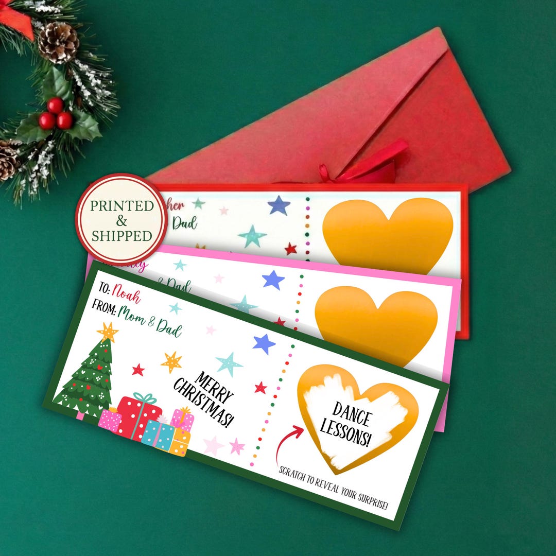 Personalized Merry Christmas Scratch off Voucher Christmas Trip Reveal ...