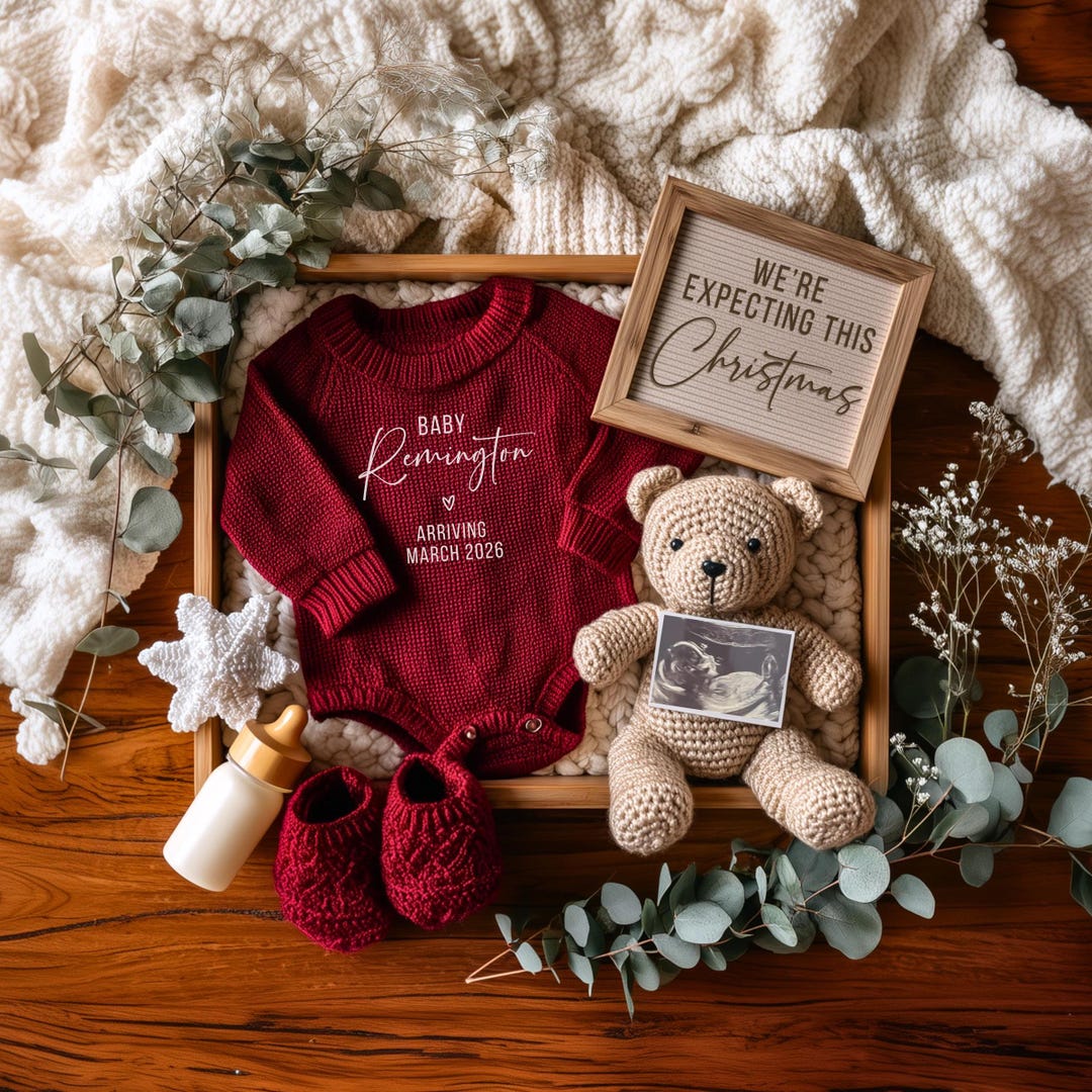 Were Expecting Digital Baby Announcement Letter Board Editable December ...