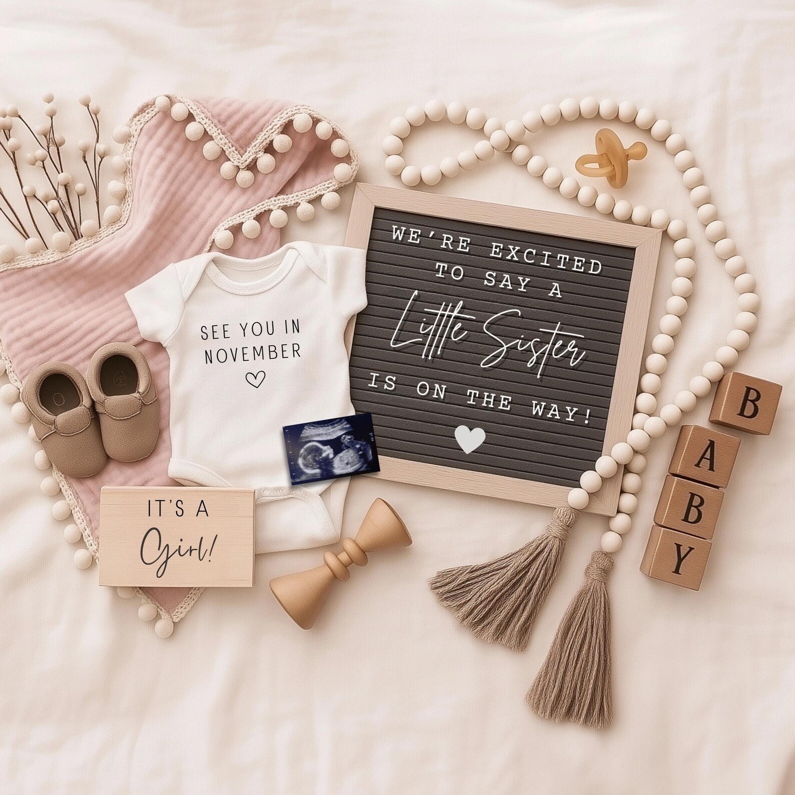 Girl Gender Announcement Little Sister Pregnancy Announcement Its A ...
