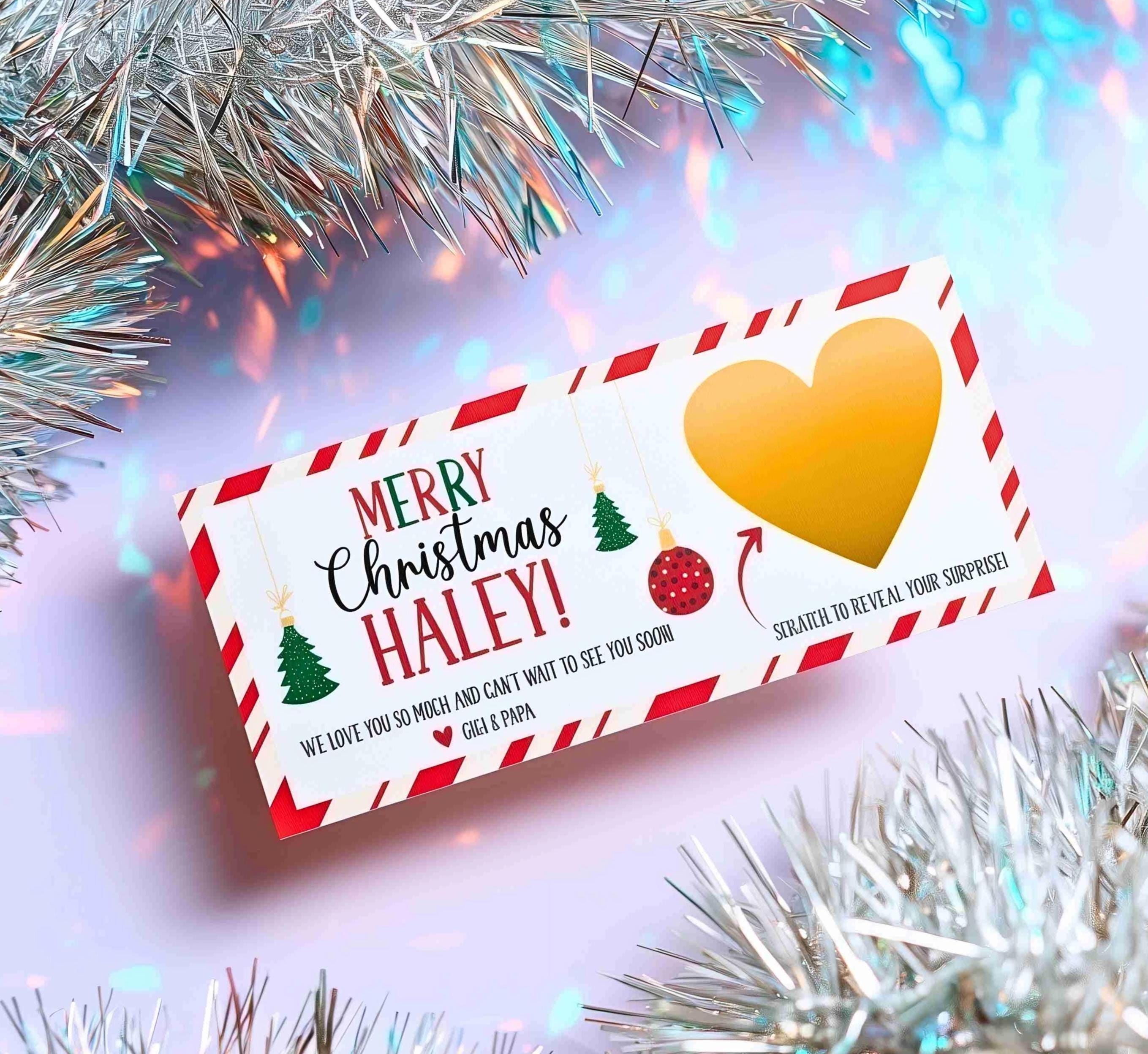 Personalized Kids Christmas Voucher Scratch off Gift Ticket for ...