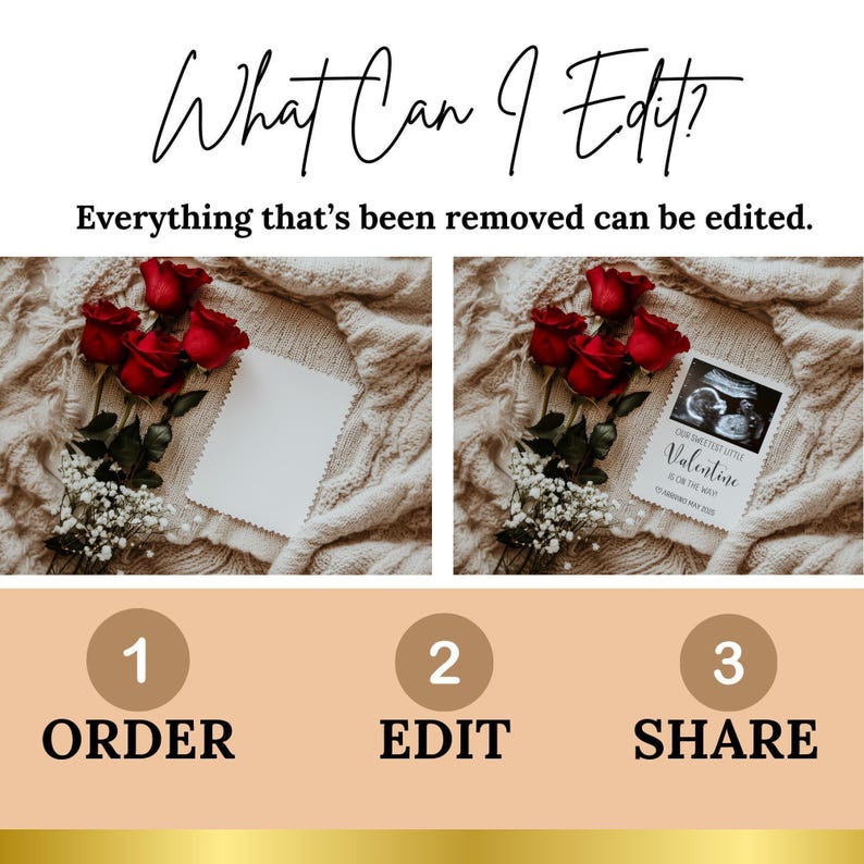 Valentines Day Baby Announcement Digital, Simple Minimalist Pregnancy ...