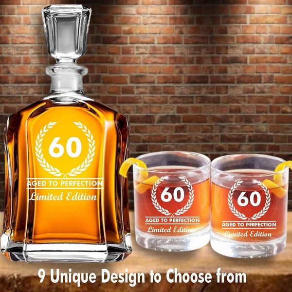 60th Birthday Whiskey Decanter - Etsy