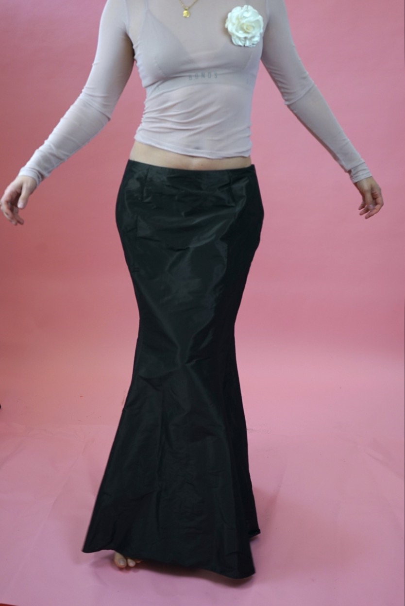 Long Mermaid Skirt Vintage Brown Fish Tail Maxi Skirt Siluette Size L ...