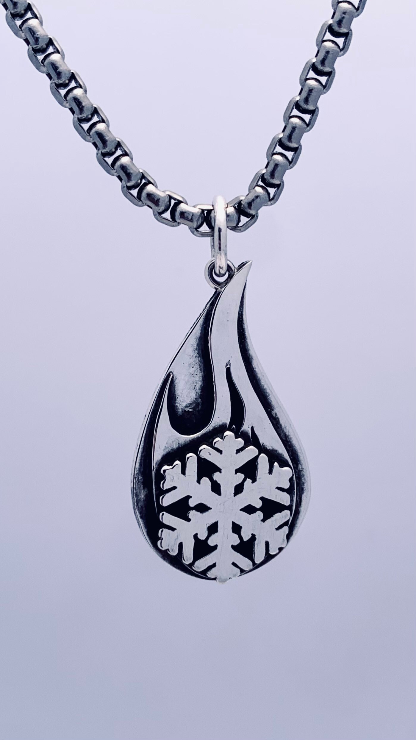 Fire& Ice Sterling Silver Hand Made Pendant - Etsy