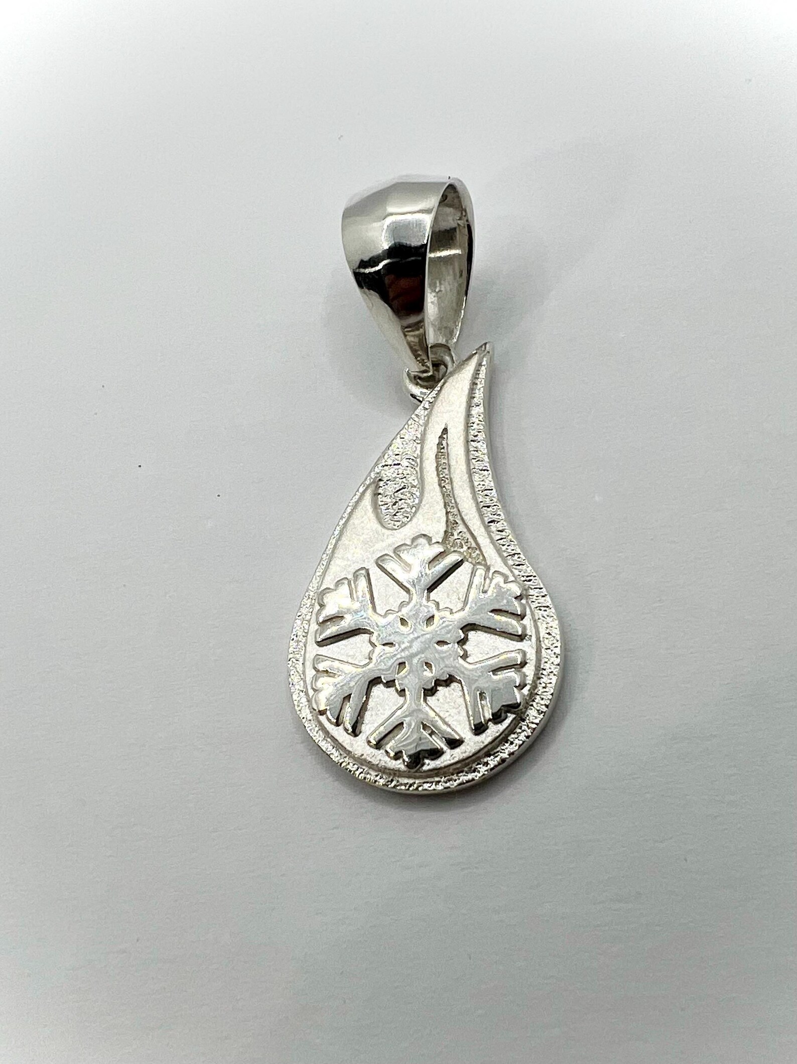 Fire& Ice Sterling Silver Hand Made Pendant - Etsy