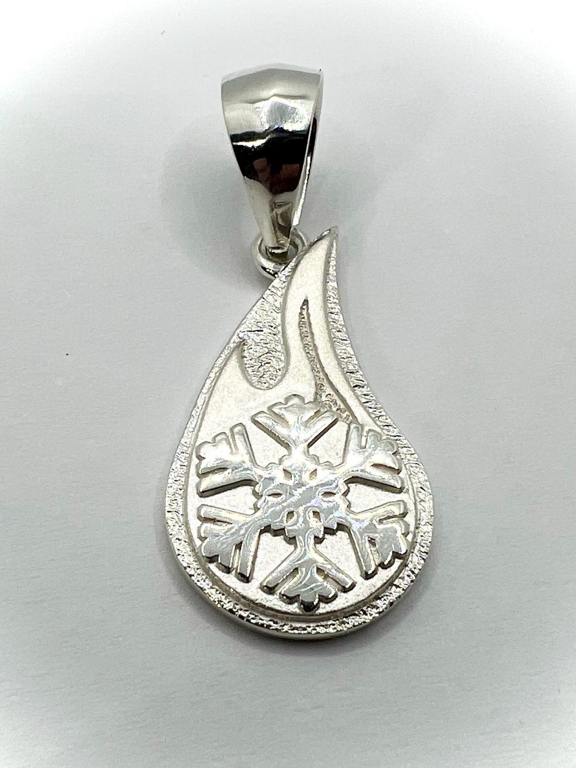 Fire& Ice Sterling Silver Hand Made Pendant - Etsy