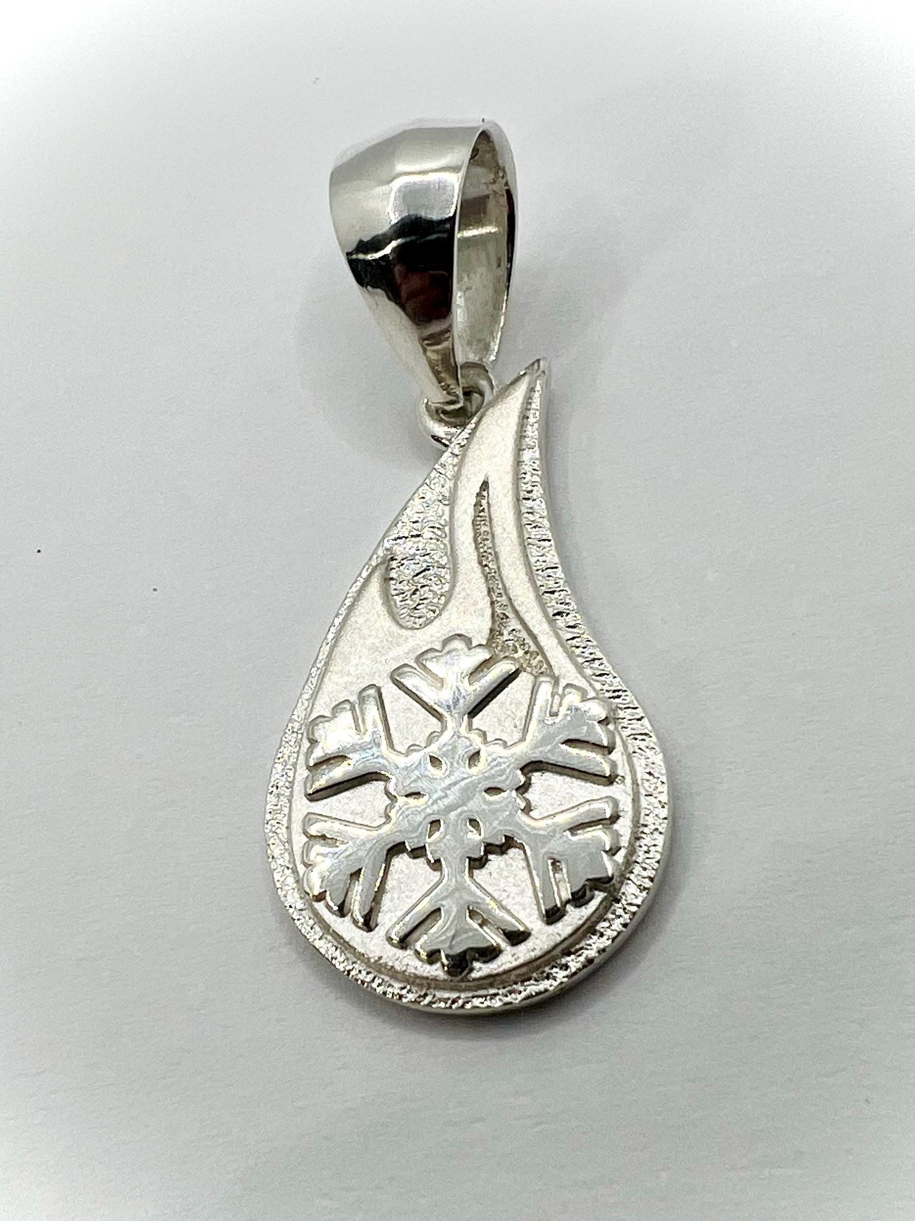 Fire& Ice Sterling Silver Hand Made Pendant - Etsy
