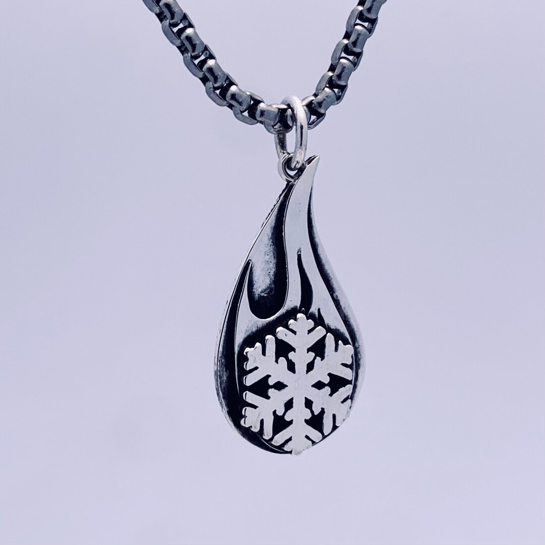 Fire& Ice Sterling Silver Hand Made Pendant - Etsy