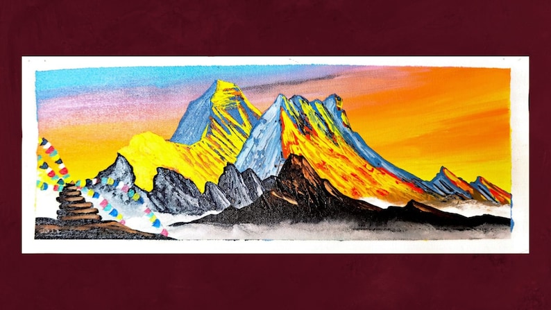 Himalayan Elegance-authentic Handmade Paintings From Nepal: Himalayas ...