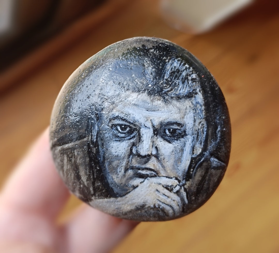 Robbie Coltrane, Cracker, Fitz, Hand Painted Stone, Tribute Art ...