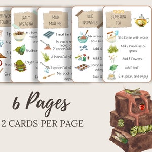 Printable Mud Kitchen Recipe Cards, Mud Kitchen Ideas, Mud Kitchen ...