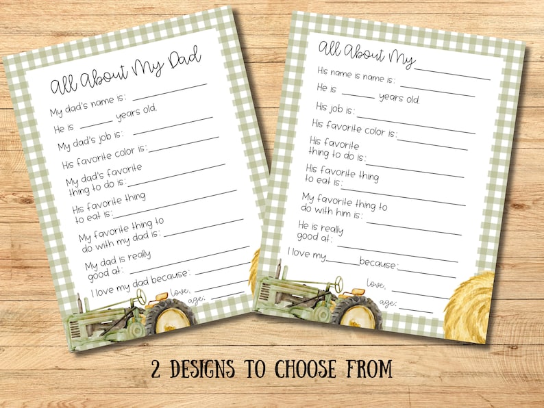 All About Dad Printable, Father's Day Gift Card Kids, Birthday Gift to ...