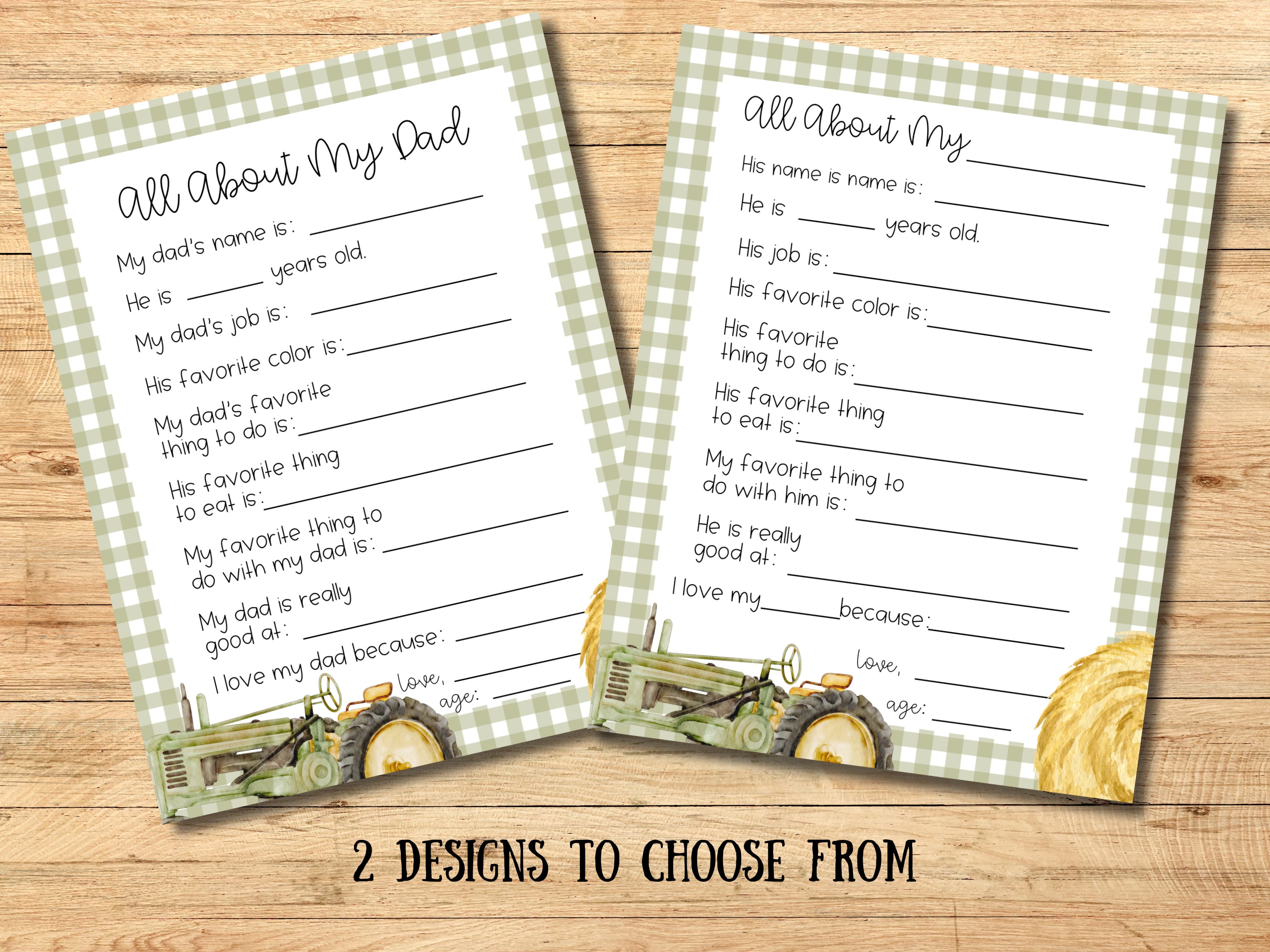 All About Dad Printable, Father's Day Gift Card Kids, Birthday Gift to ...