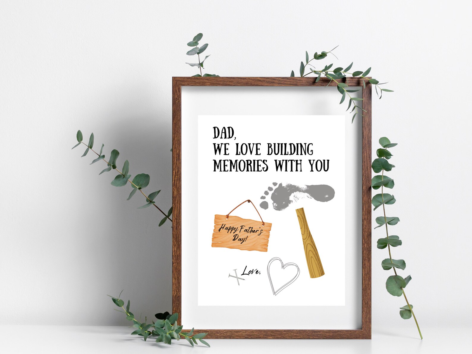 Father's Day Tool Handprint Art, Handprint Craft Printable, Tool Father ...