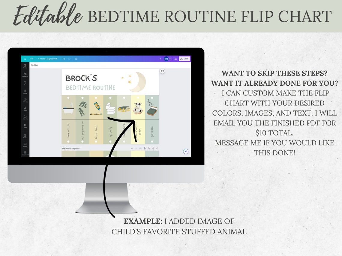 Toddler Routine Flipchart, Printable Bedtime Routine Chart, Daily ...