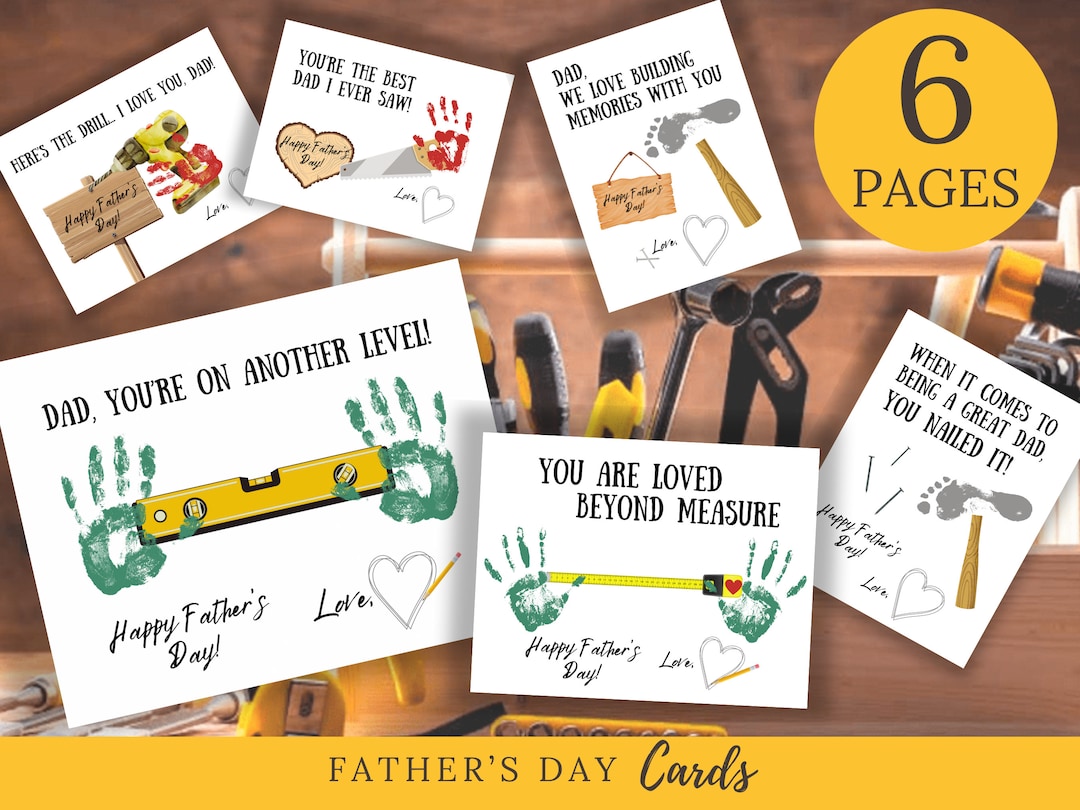 Father's Day Tool Handprint Art, Handprint Craft Printable, Tool Father ...