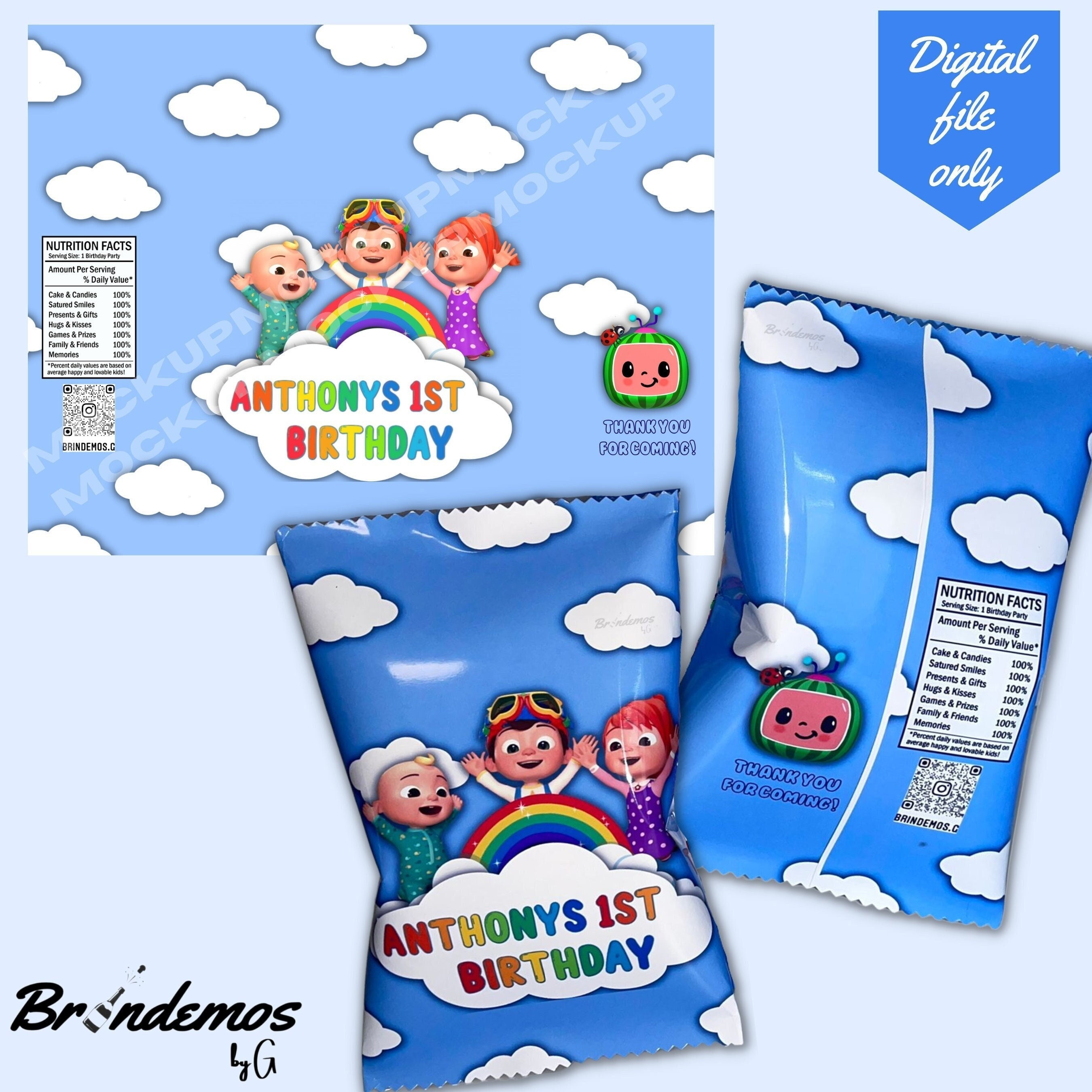 Cocomelon Digital Chip Bag Etsy Canada