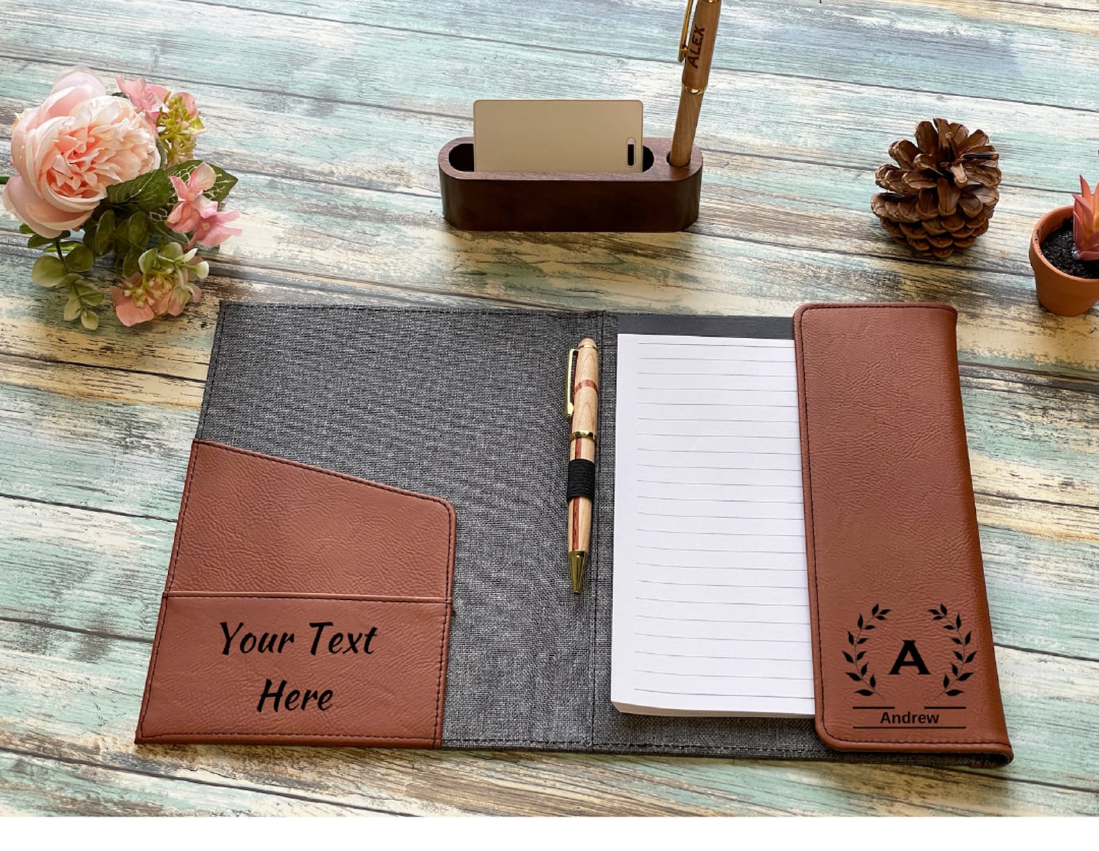 Leather Portfolio, Personalized Portfolio, Custom Engraved Portfolio ...