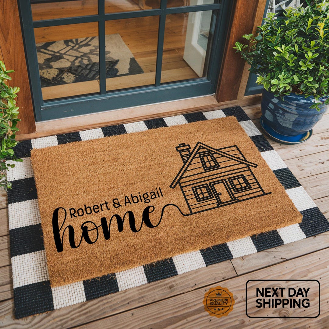 Custom Welcome Home Mat, Personalized Name Doormat, Coir Doormat ...