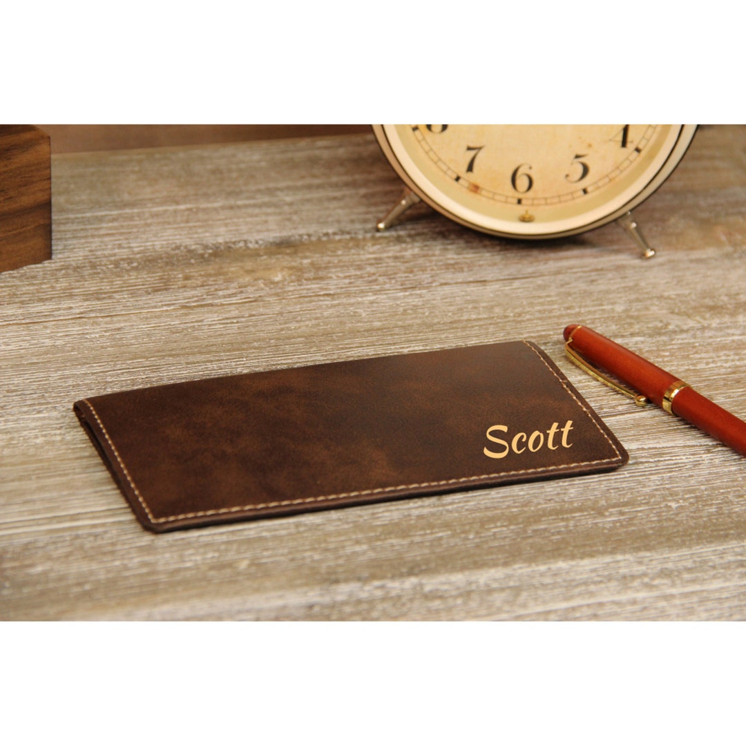 Leather Checkbook Cover Check Book Cover Custom Faux Vegan - Etsy