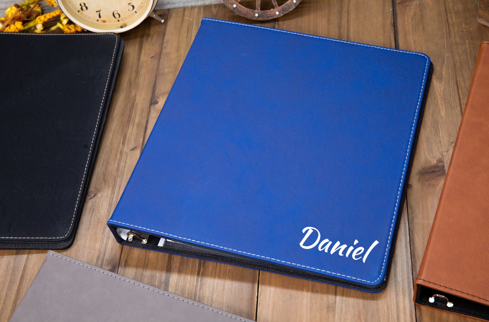 3 Ring Binder Portfolio, Custom Binder Cover, Leather Binder A4, Binder ...
