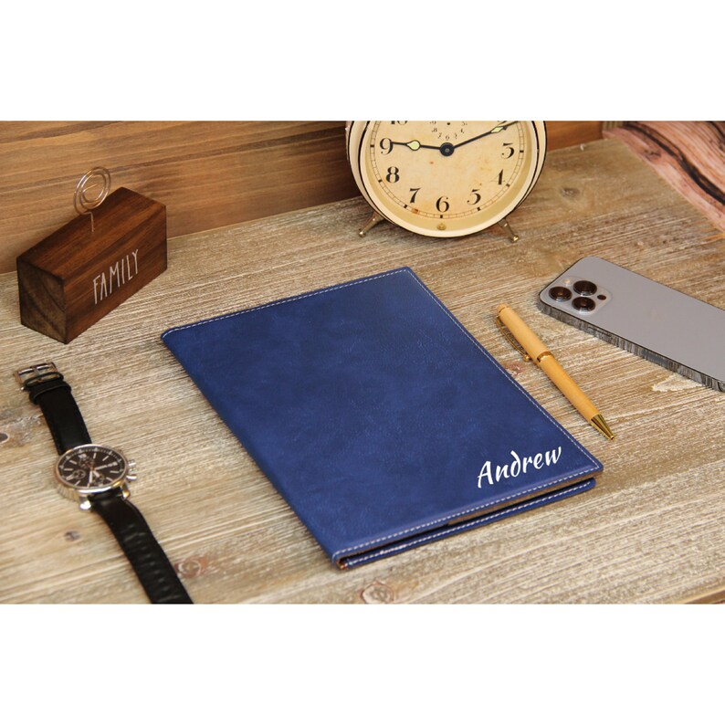 Personalized Leather Portfolio Refillable Journal | Etsy