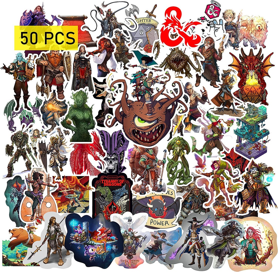 DND Stickers, Dragon Fantasy Tabletop RPG Stickers Durable Waterproof ...