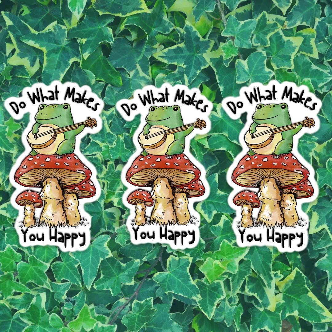Happy Frog Sticker Cottagecore Sticker, Motivational, Inspirational ...