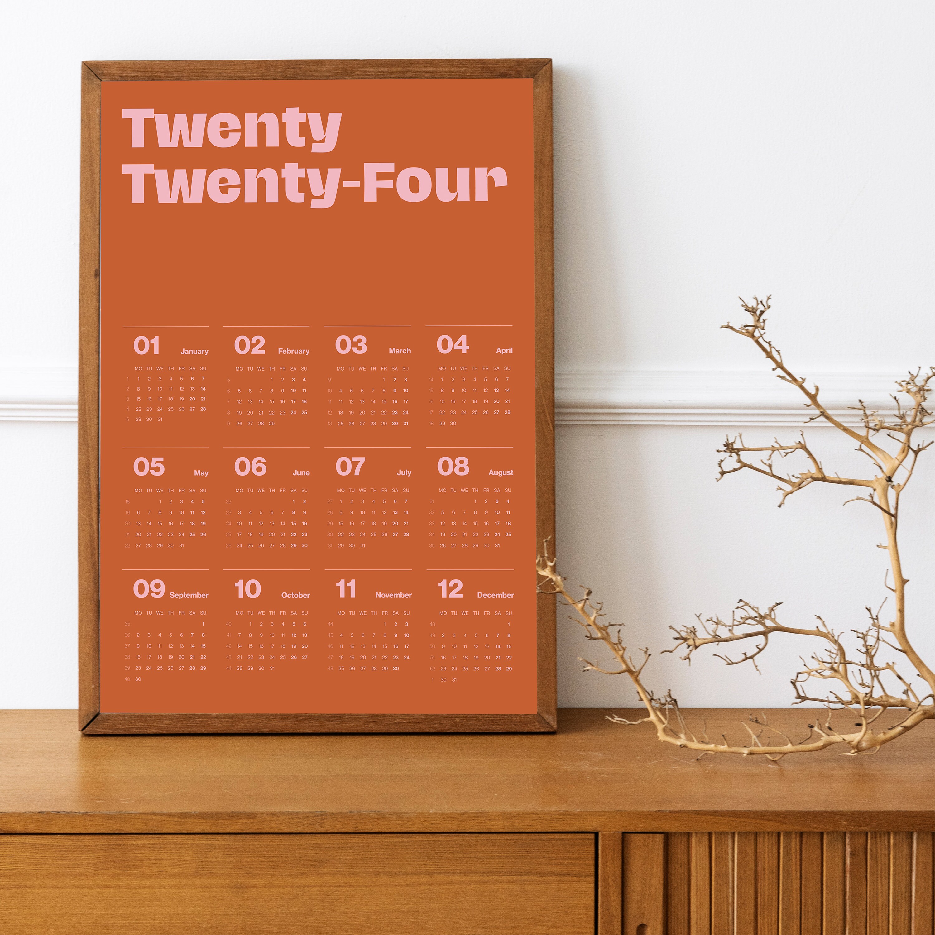 2024 Colourful Rust Printable Calendar Maximalism Wall - Etsy