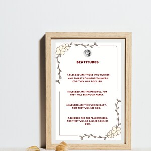 Beatitudes Matthew 5:3-12, Bible Poster, Christian Printable, Bible ...