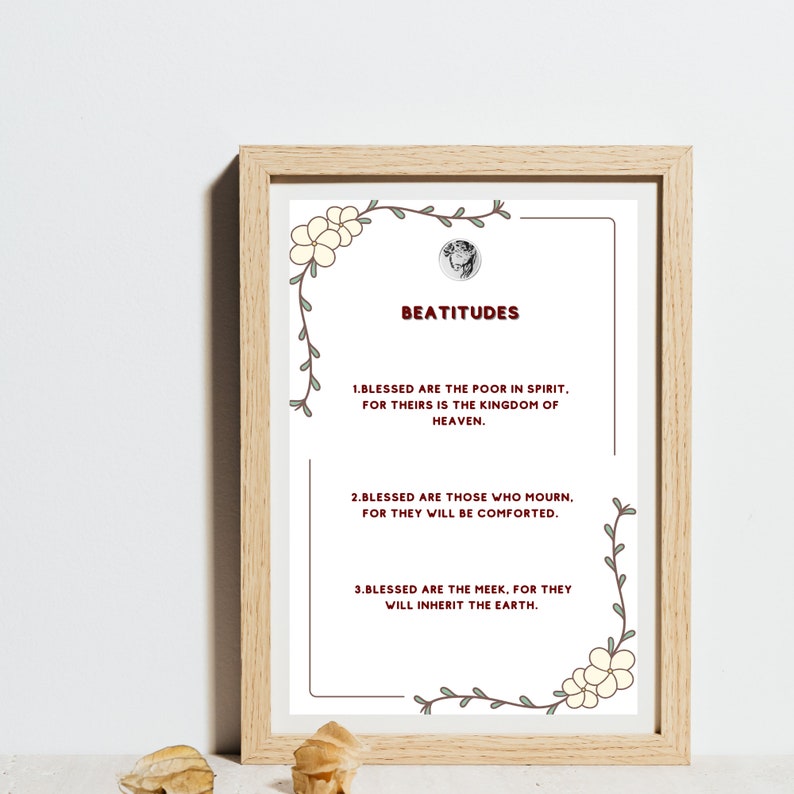 Beatitudes Matthew 5:3-12, Bible Poster, Christian Printable, Bible ...