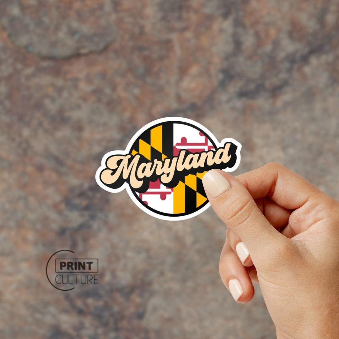 Maryland Flag Vinyl Sticker, Water Resistant Sticker, Laptop Decal ...