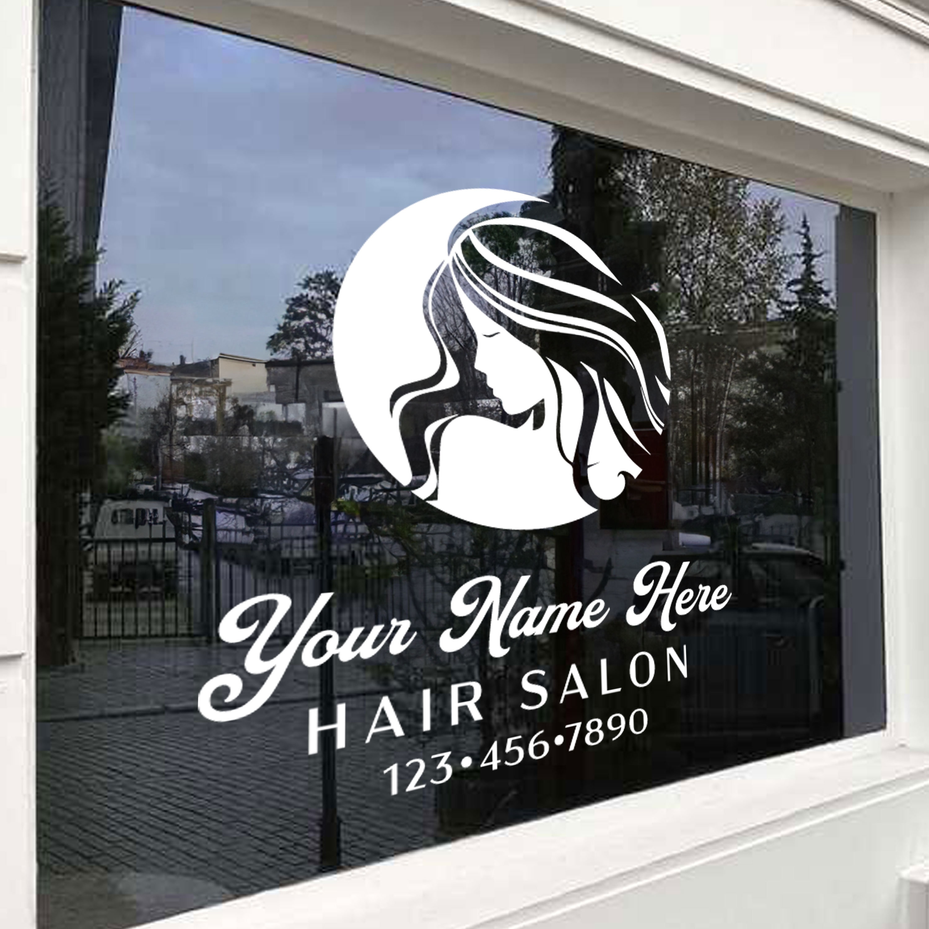 Custom Salon Vinyl Decal: Business Door Signage, Beauty Window ...