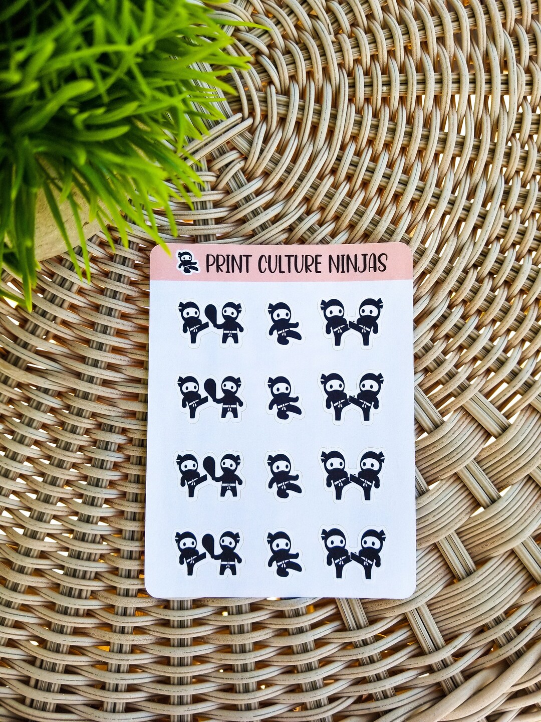 Ninjas Sticker Sheet Cute Kawaii Repositionable Stickers - Etsy