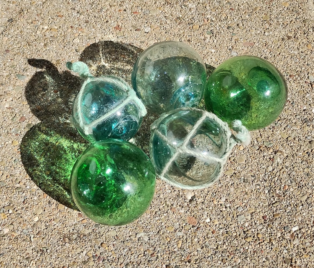 FREE SHIPPING Mixed Set of 5 Authentic Japanese Glass Fishing Floats ...