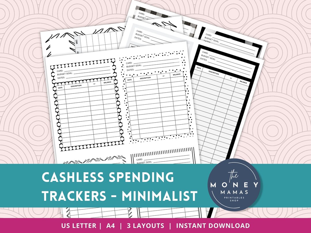Cashless Spending Tracker for Cash Envelope Budgeting System - Expense ...