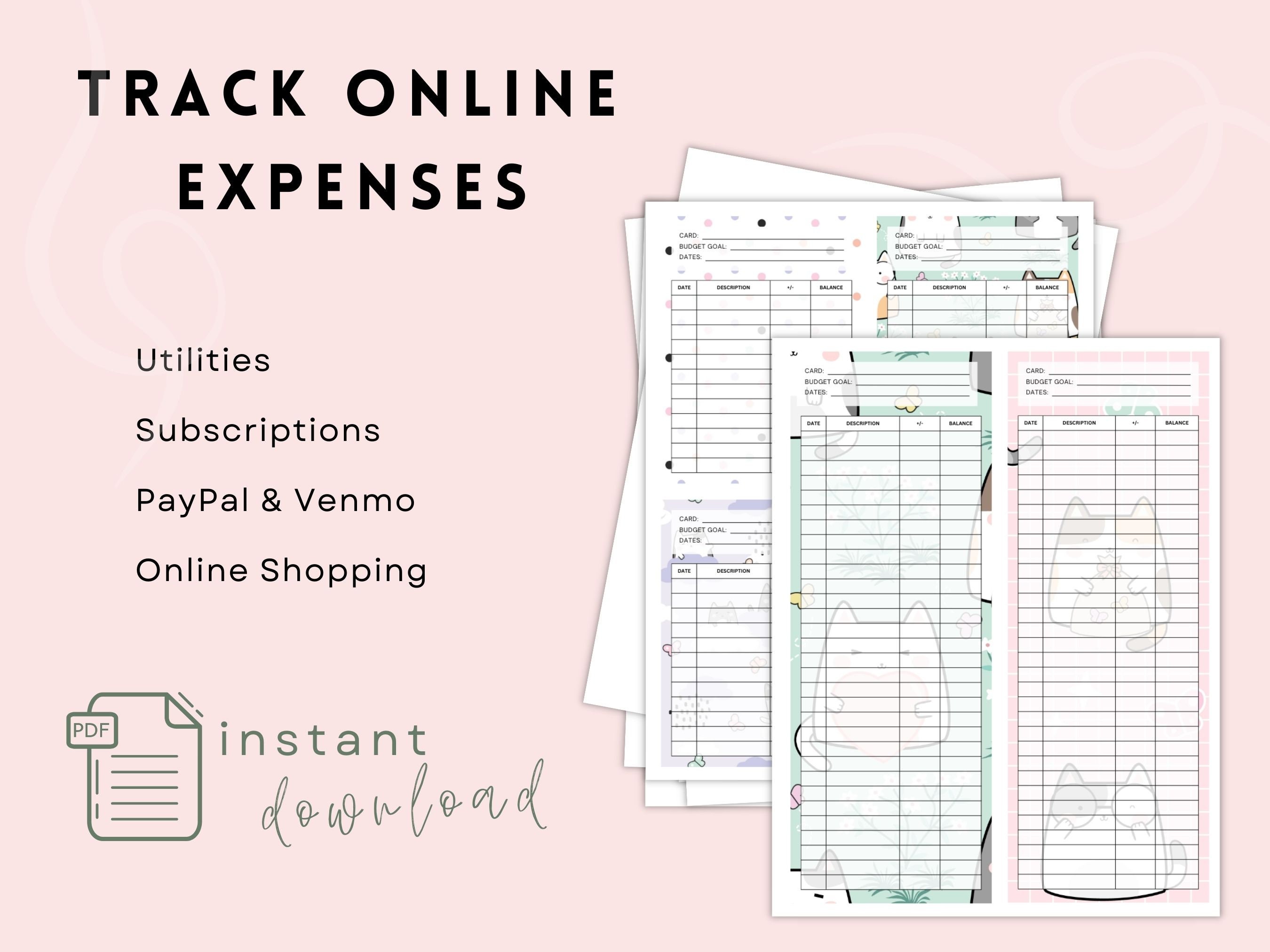 Cashless Spending Tracker for Cash Envelope Budgeting System - Expense ...