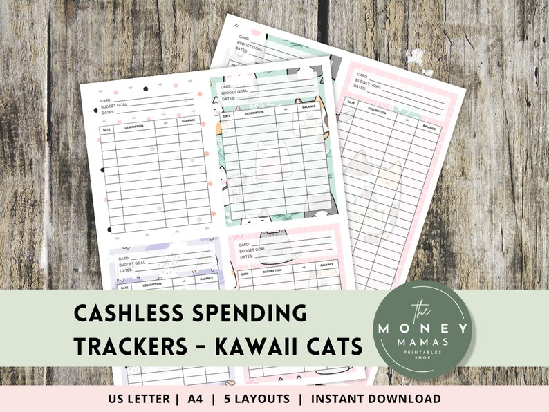 Cashless Spending Tracker for Cash Envelope Budgeting System - Expense ...