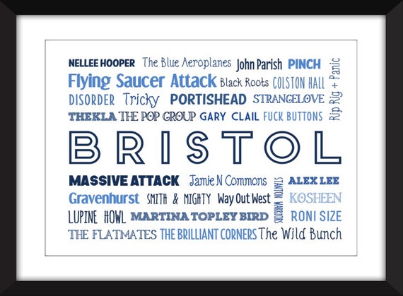 The Sound of Bristol Unframed Typography Print | Etsy