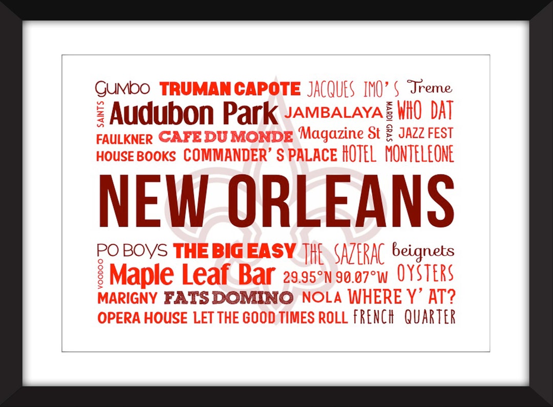 A Celebration of New Orleans - Unframed Typography Print - Etsy