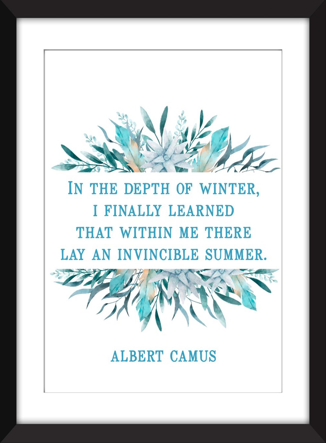 Albert Camus - in the Depths of Winter Quote - Unframed Print - Etsy